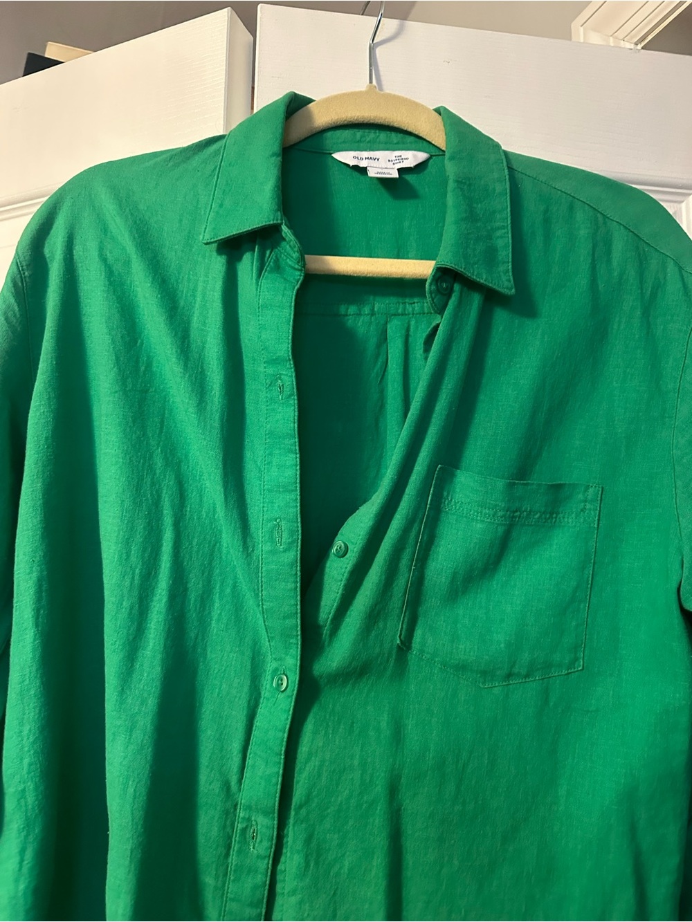 Old Navy | Tops | Old Navy Womans Bright Green Linenblend Buttondown ...